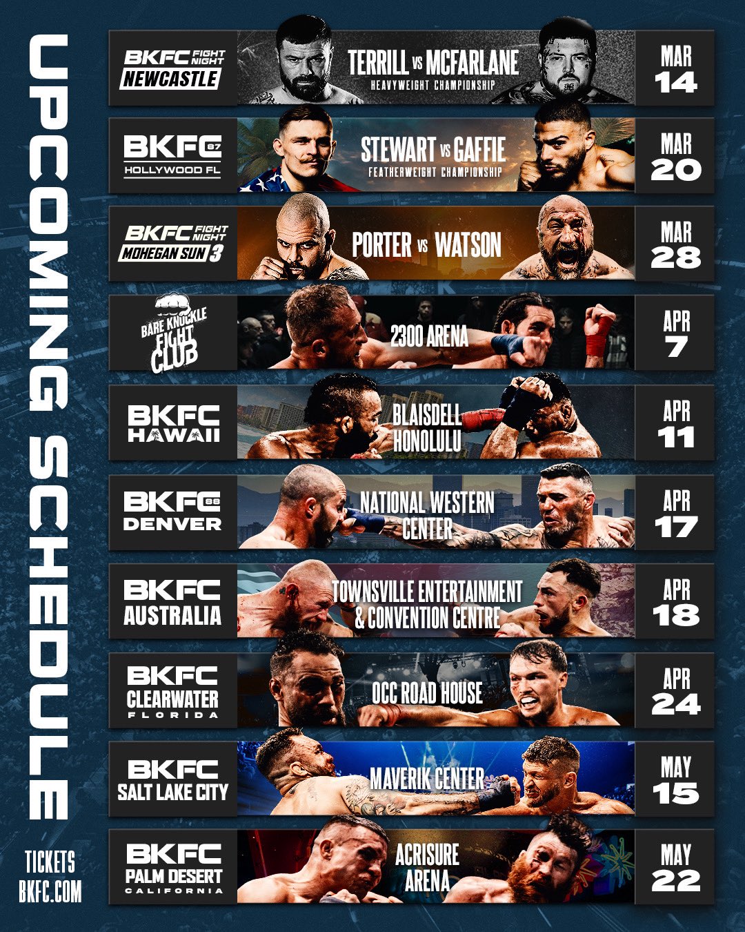 BKFC Announces Stacked Spring Fight Schedule - Bare Knuckle Heroes